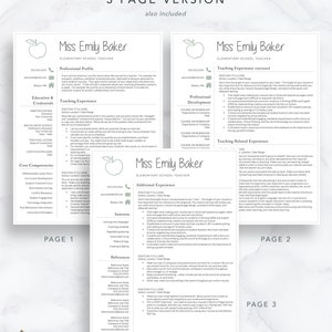 Teacher Resume Template for Word & Pages | Apple Resume, Elementary ...