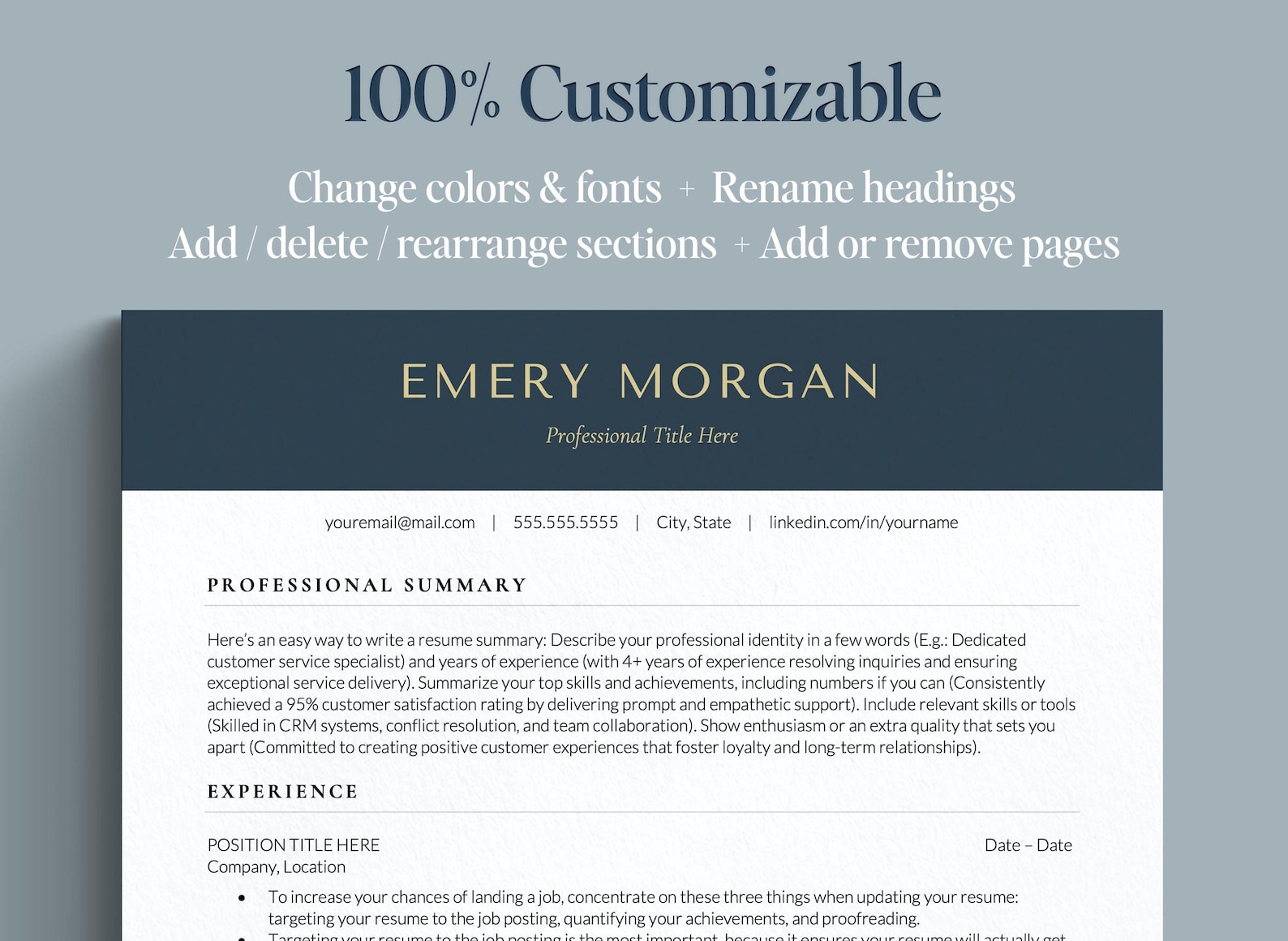 Curriculum Vitae Template for Google Docs, Microsoft Word & Pages – ATS ...