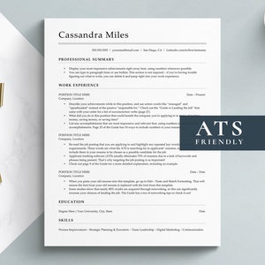 Simple Resume Template for Word, Google Docs, Pages ATS Friendly Resume ...
