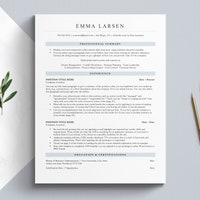Two Column Resume Template for Google Docs, Word & Pages, Professional ...