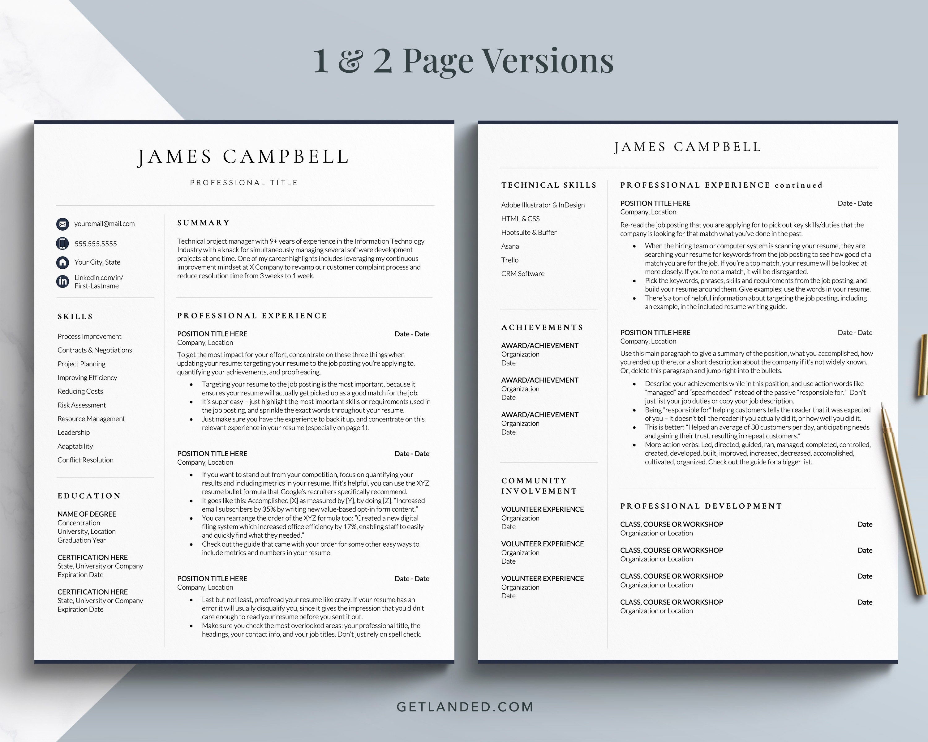Executive Director Resume Template for Google Docs, Word & Pages ...