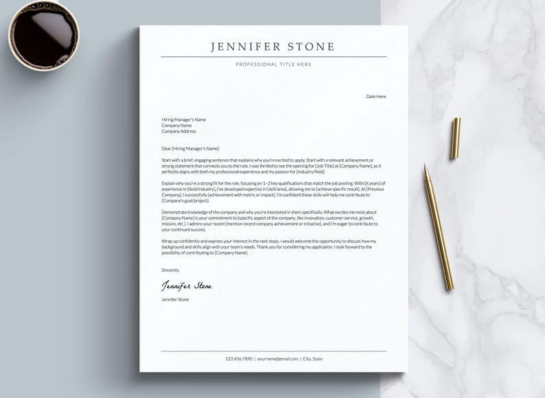 Professional Cover Letter Template for Word & Google Docs | Easy to ...