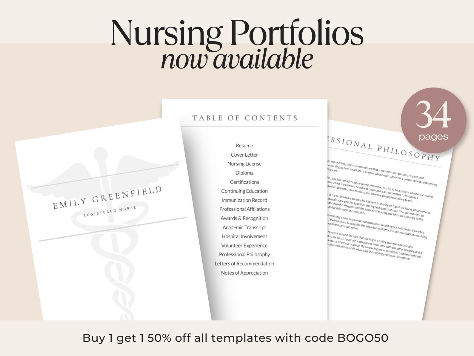 Nurse Resume & Cover Letter Template for Google Docs, Word and Pages ...