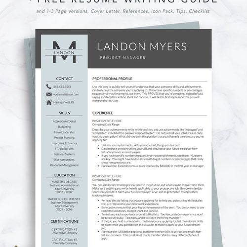 Resume Template for GOOGLE Docs Microsoft WORD & Pages CV - Etsy