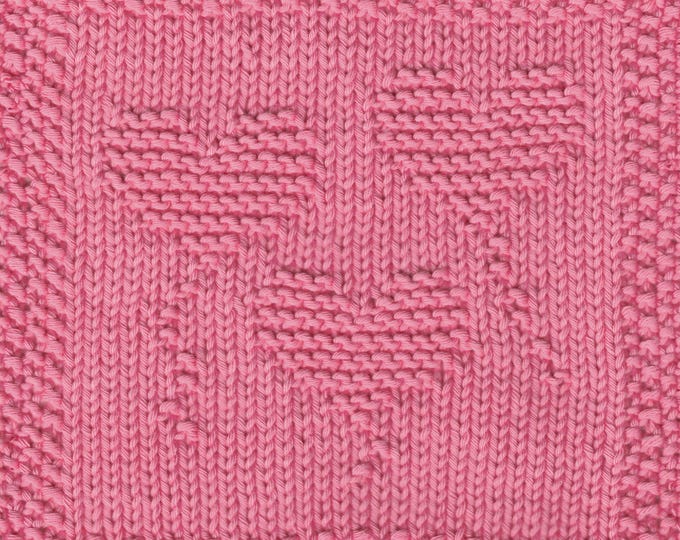 Knitting Pattern for Interlocking Hearts Washcloth or Afghan Square ...