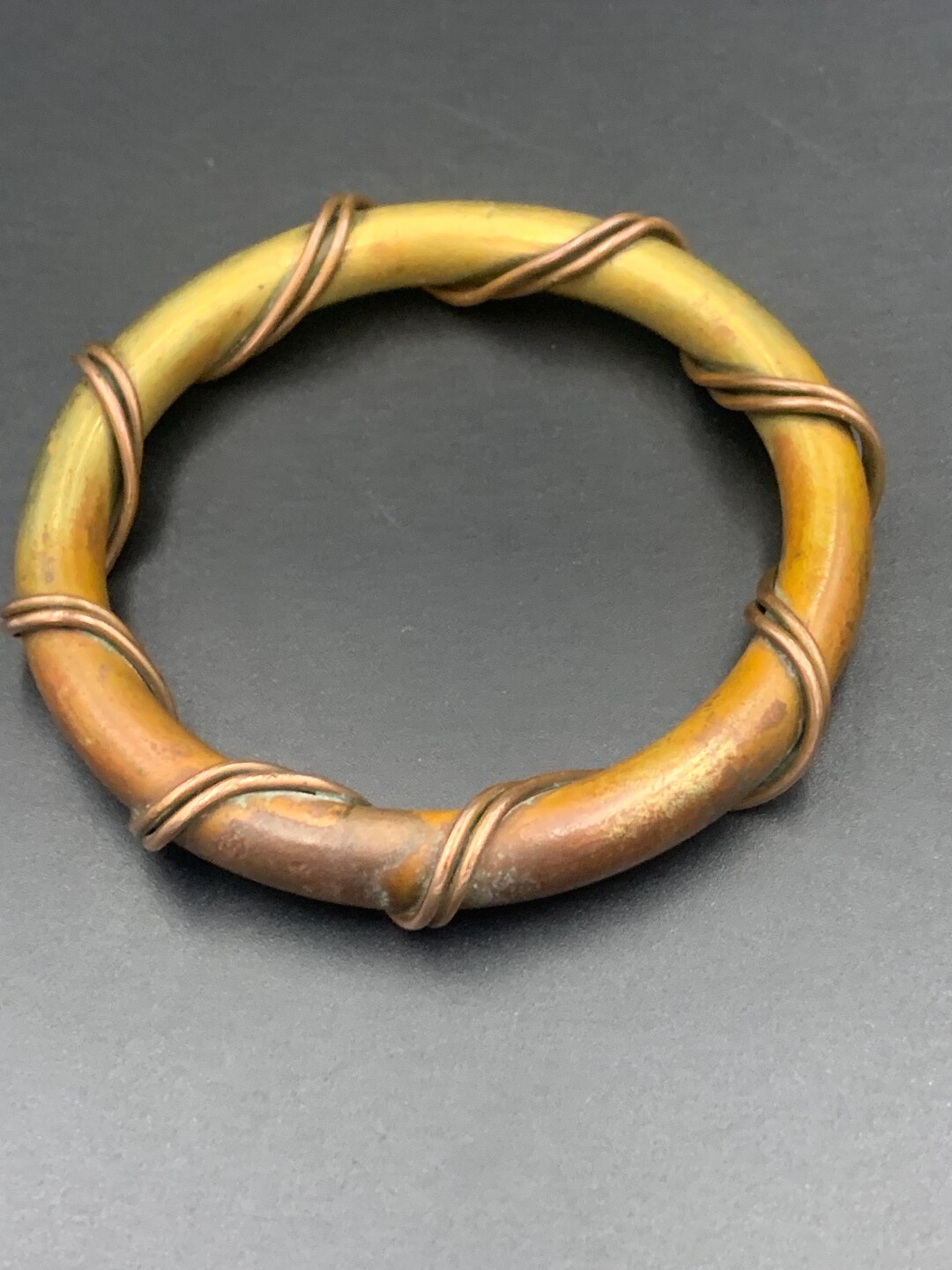 Vintage Copper and Brass Bangle - Etsy