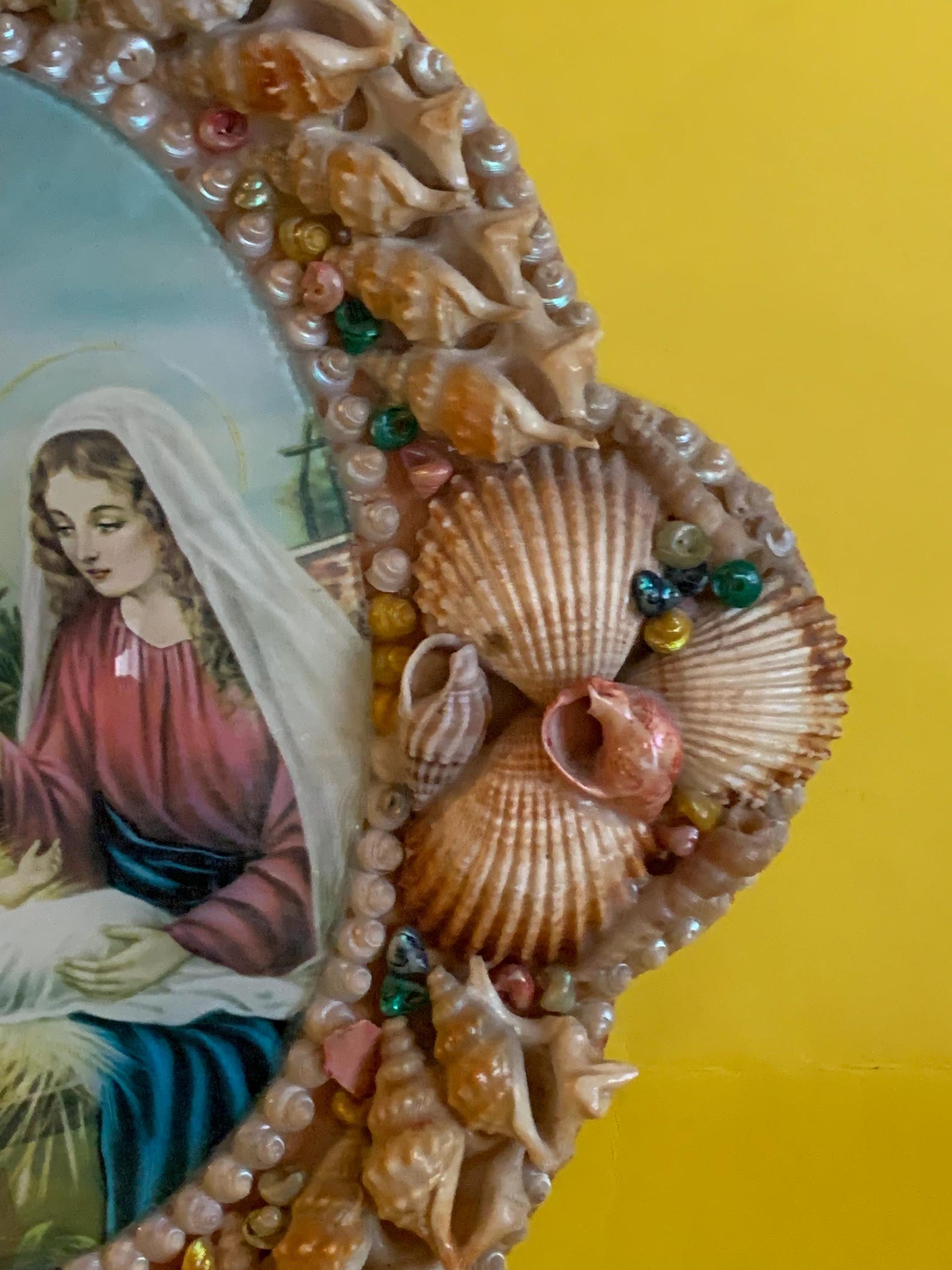 Religious Framed Shell Pictures With Convex Glass. PRICE is for the ...