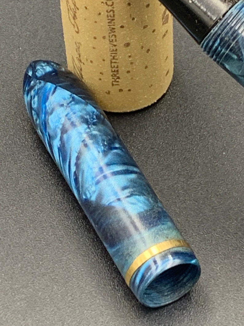 Eclipse Streamline Fountain Pen, Marbled Iridescent Blue, USA - Etsy