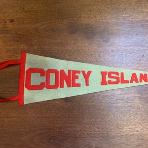 Vintage Coney Island Pennant, 1950s, Souvenir - Etsy