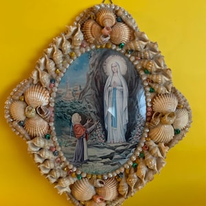 Religious Framed Shell Pictures With Convex Glass. PRICE is for the ...