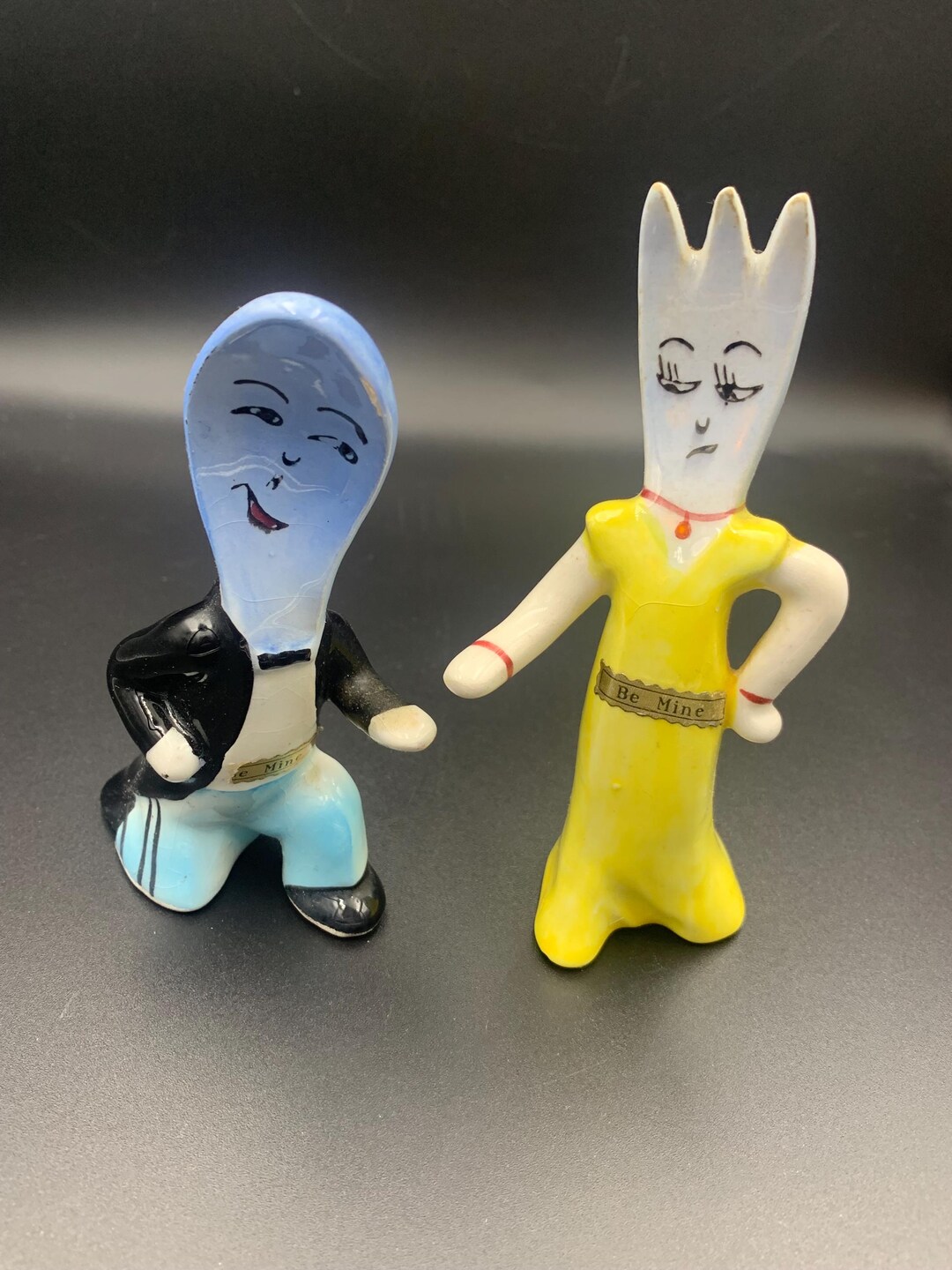 Vintage Anthropomorphic Fork and Spoon Salt and Pepper Set - Etsy