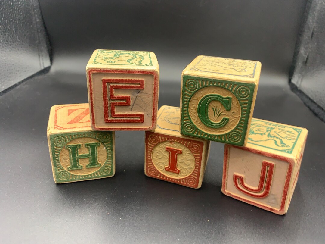 Vintage Wooden Alphabet Blocks, Set of 5, 1940s - Etsy