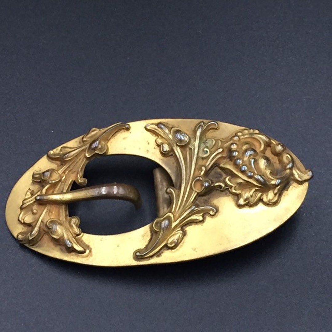 Art Nouveau Gold Wash Belt Buckle. Circa 1920s, Art Nouveau - Etsy