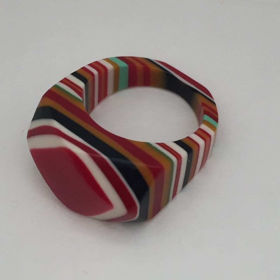 Vintage Multi Layered Laminated Ring, 1970s, Statement Ring - Etsy