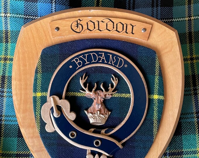 CLAN GORDON Crest Shield Coat of Arms Carved Wood Plaque With Motto ...