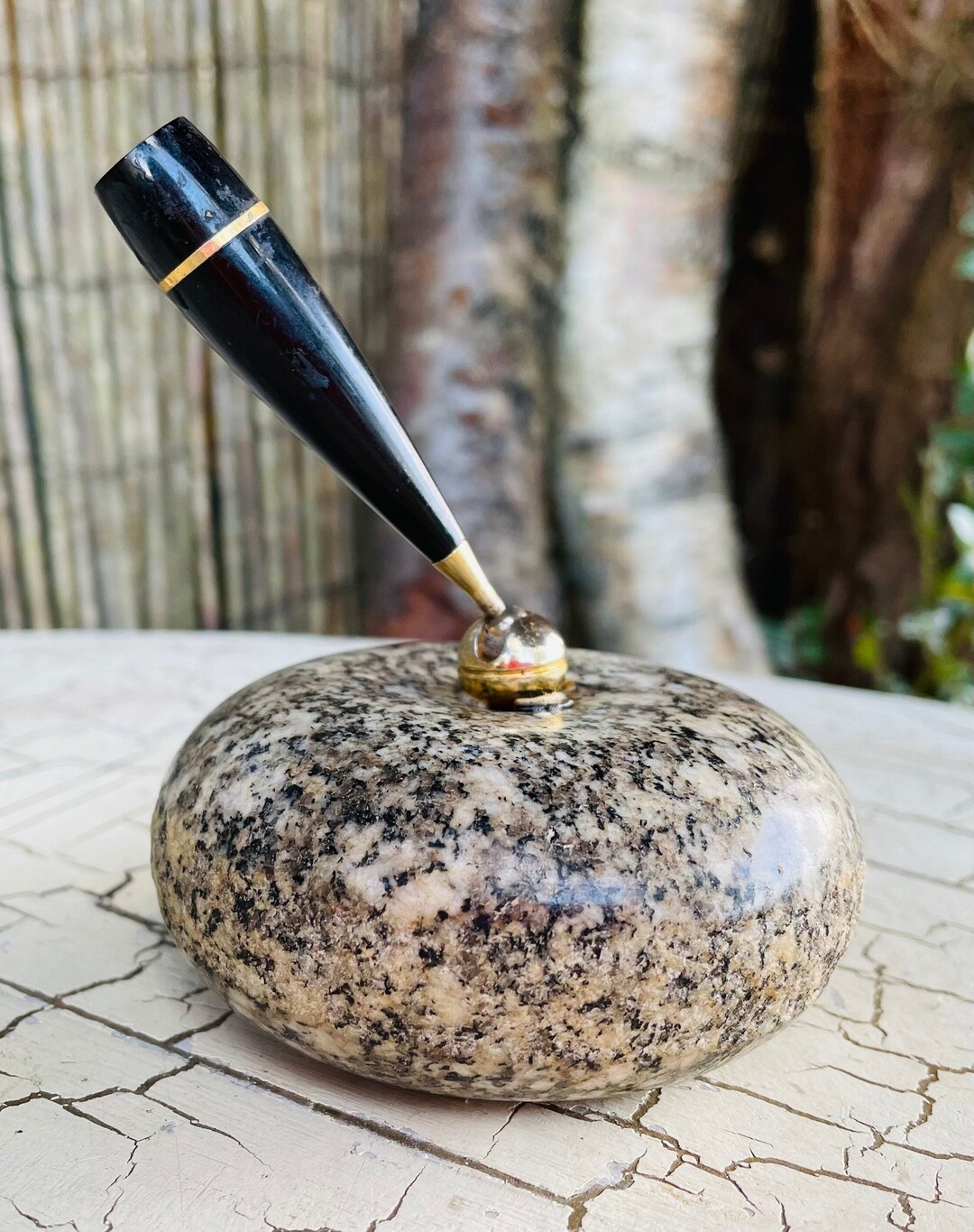Granite Replica Curling Stone Pen Holder/desk Paperweight. Perfect ...