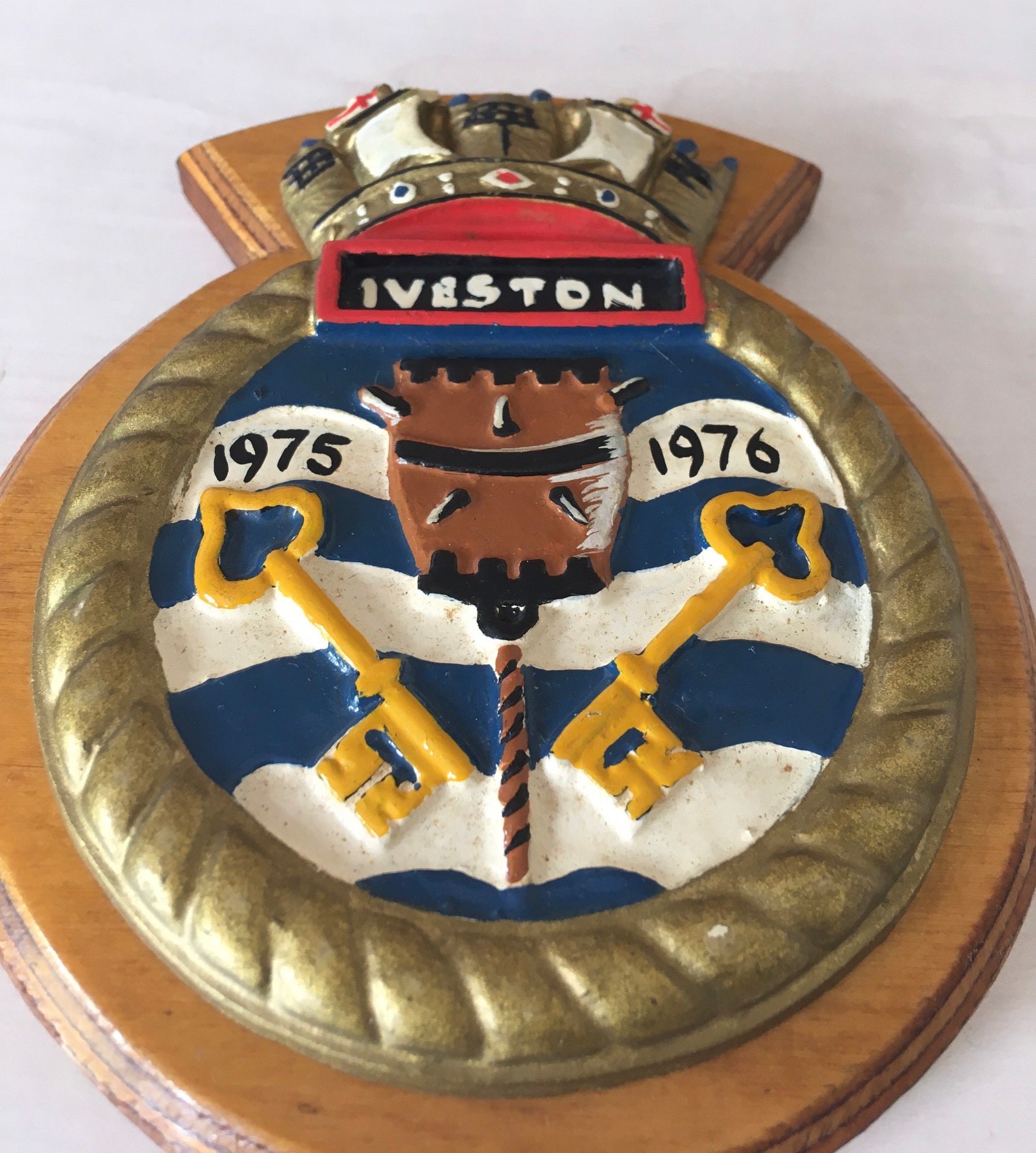 HMS IVESTON Royal Navy Ship Crest Plaque Dated 1975 to 1976. | Etsy