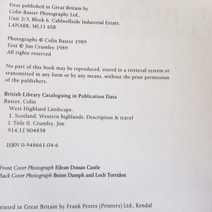 WEST HIGHLAND LANDSCAPE by Jim Crumley 1989. Colin Baxter's Photographs ...