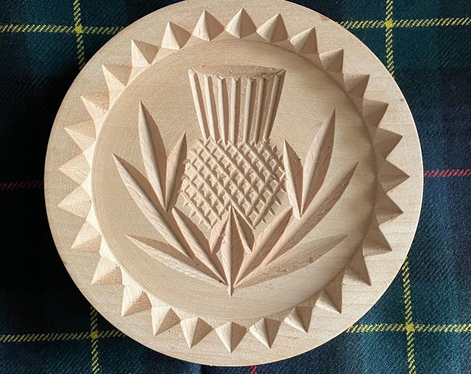 Thistle Scottish Shortbread Mould 6 Inch Diameter. Wooden Thistle ...