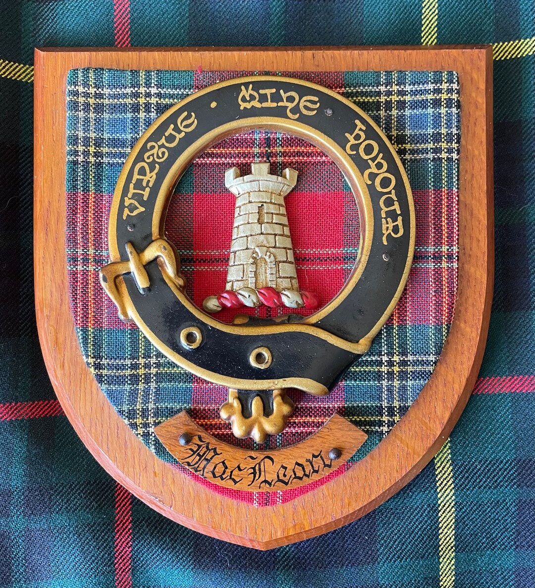 CLAN MACLEAN Crest Wall Plaque With the Motto virtue - Etsy
