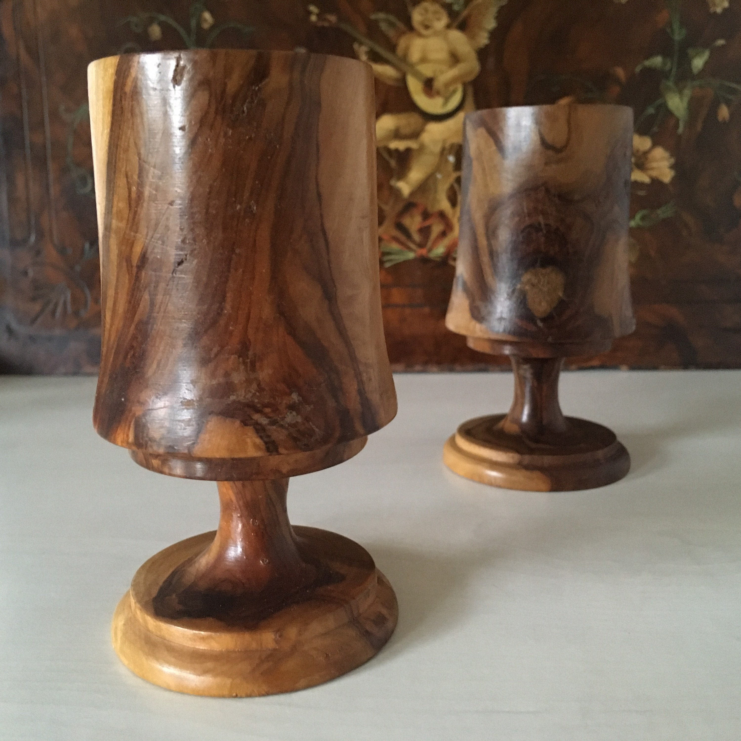2 Small Hand Turned Wooden Goblets. Perfect for Whisky Shot. - Etsy
