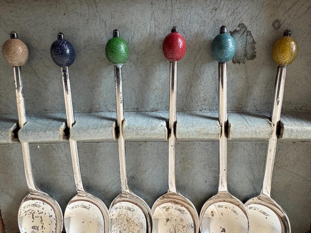 Yeoman Plate Harlequin Coffee Bean Spoon Set of 6. - Etsy