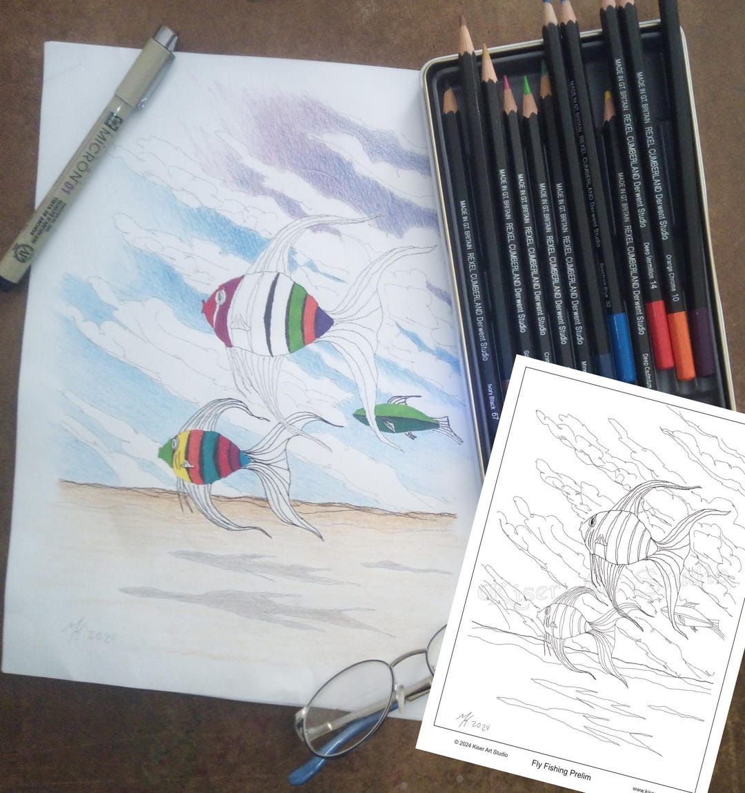 Hand-drawn Unique Creative Adult Coloring Page Inspired by Original ...