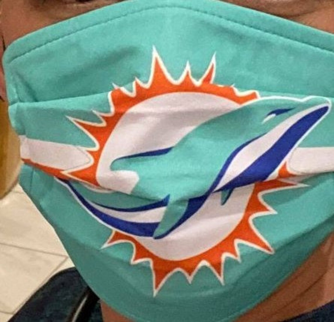 Miami Dolphins Face Mask/covering Team Logo and Color - Etsy