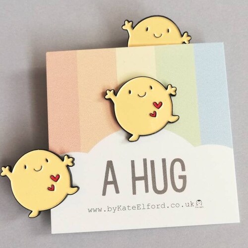 A Little Blob of Happiness Enamel Pin Cute Pink Blob | Etsy