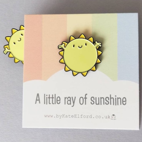 Happy Sun Enamel Pin - Etsy