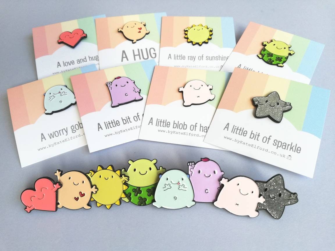 A Love and Hug Mini Magnet, Cute Positive Heart, Tiny Fridge Magnet ...