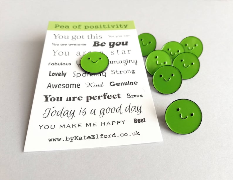 Pea of positivity enamel pin cute green pea positive enamel | Etsy