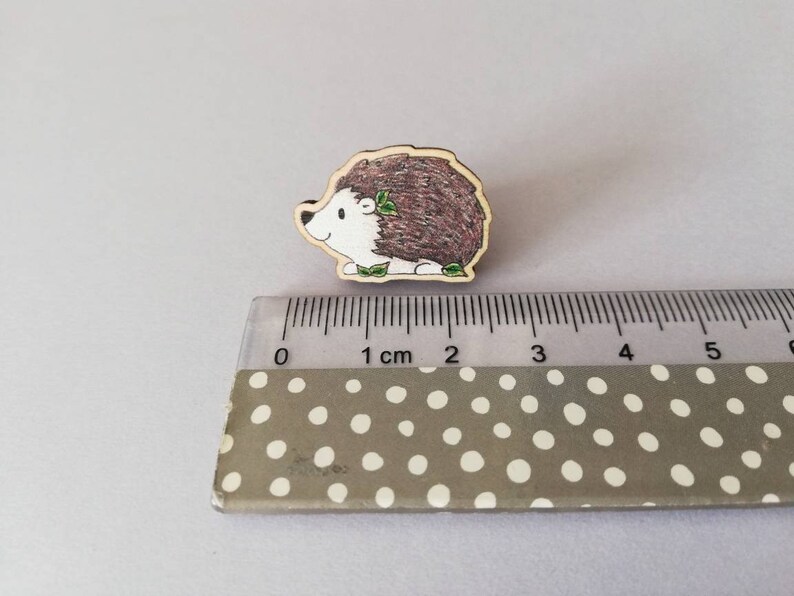 Hedgehog Wooden Pin - Hedgehog Badge, Woodland Brooch, Eco Friendly ...