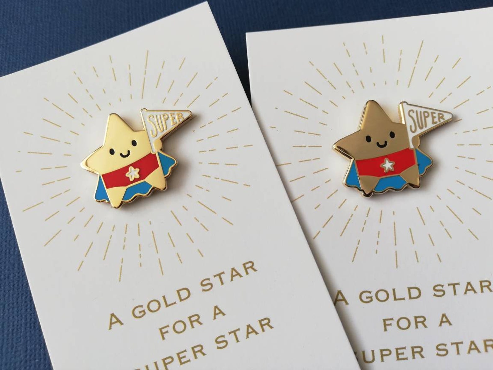 Super Star Enamel Pin, Cute Gold Star, Positive Enamel Brooch ...