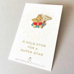Super Star Enamel Pin - Cute Gold Star, Positive Enamel Brooch ...