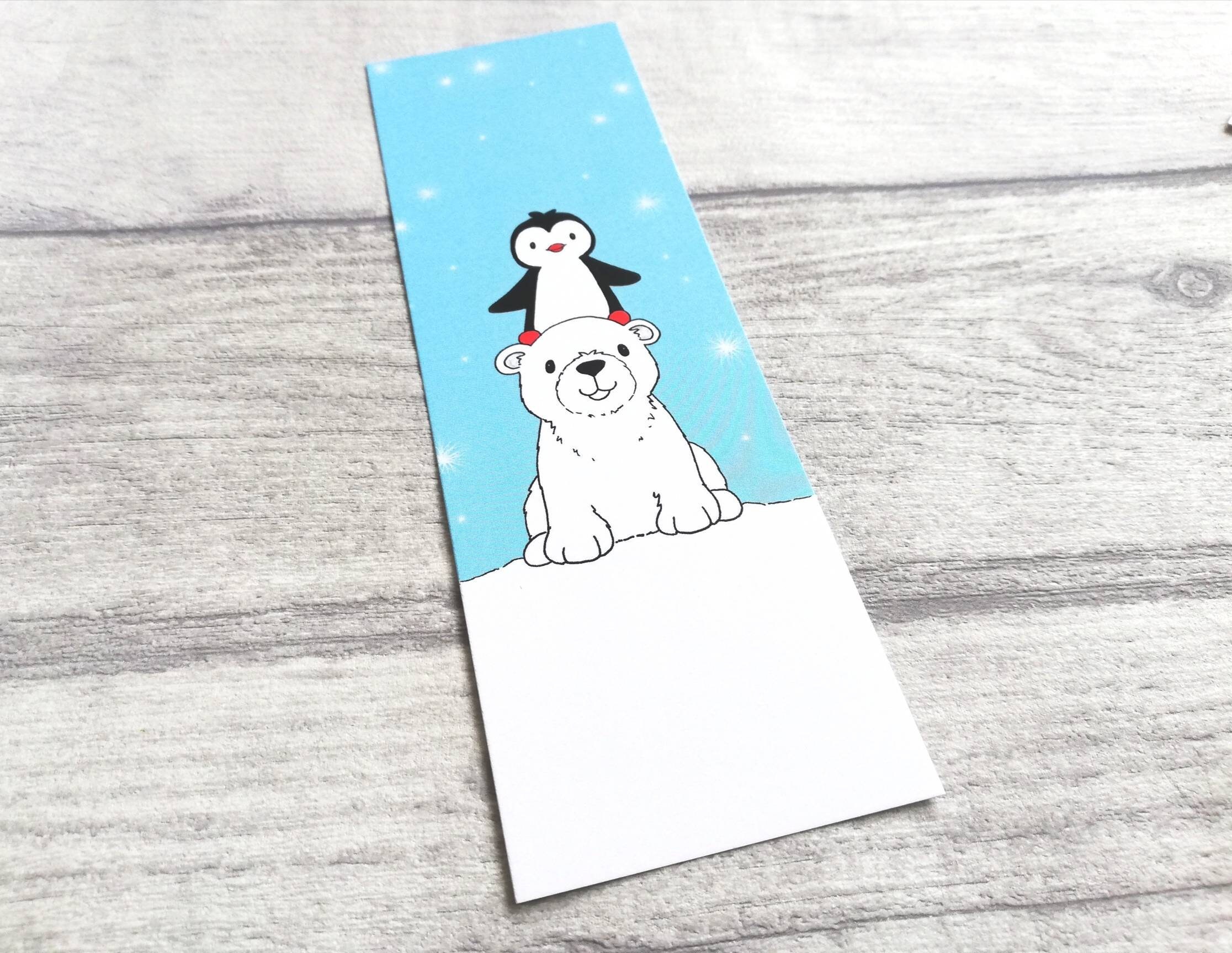 Penguin and Polar Bear Bookmark Penguin Page Marker Polar - Etsy UK