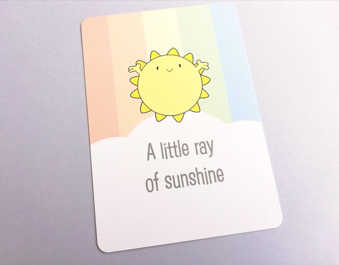 A little ray of sunshine postcard. A happy cheerful positive | Etsy
