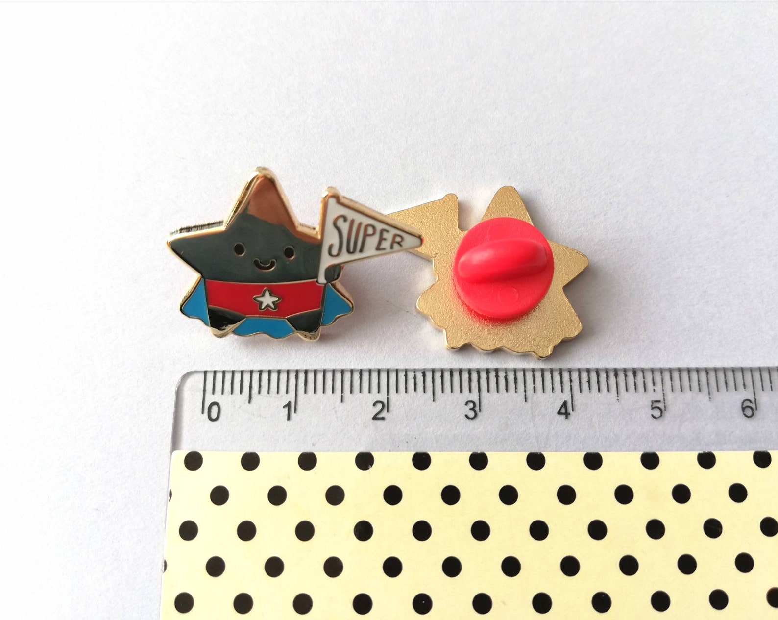 Super Star Enamel Pin - Cute Gold Star, Positive Enamel Brooch ...