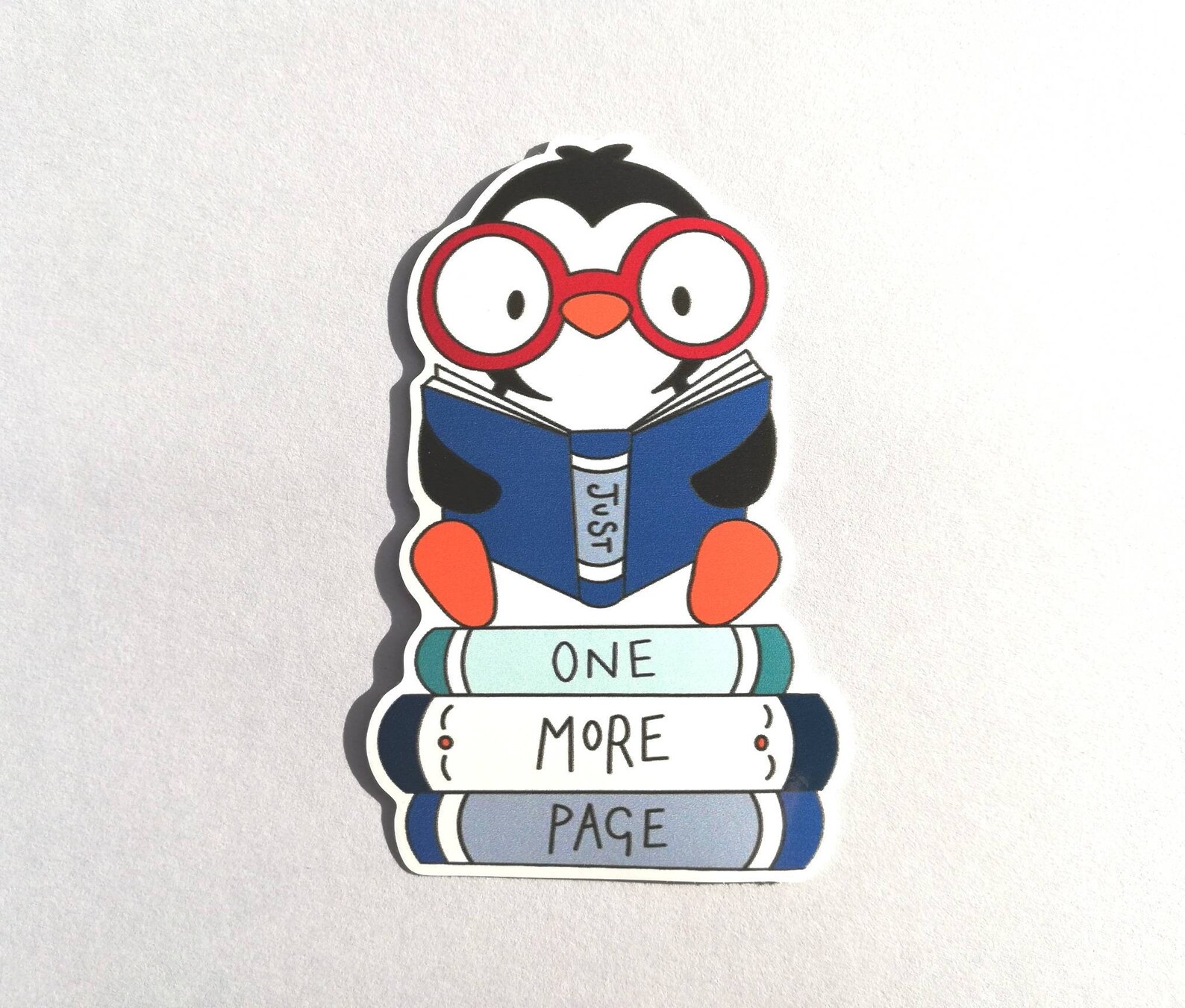 Penguin Vinyl Sticker Book Penguin Sticker Just One More | Etsy
