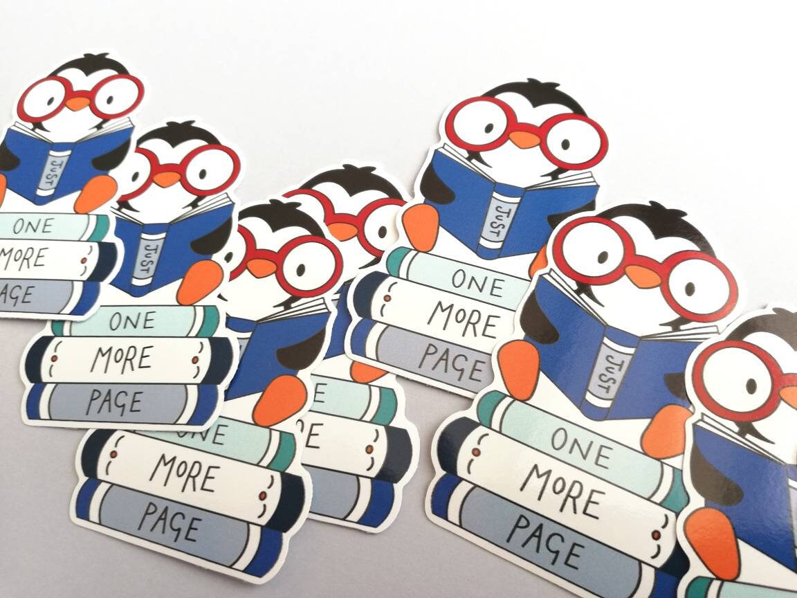 Penguin Vinyl Sticker Book Penguin Sticker Just One More | Etsy