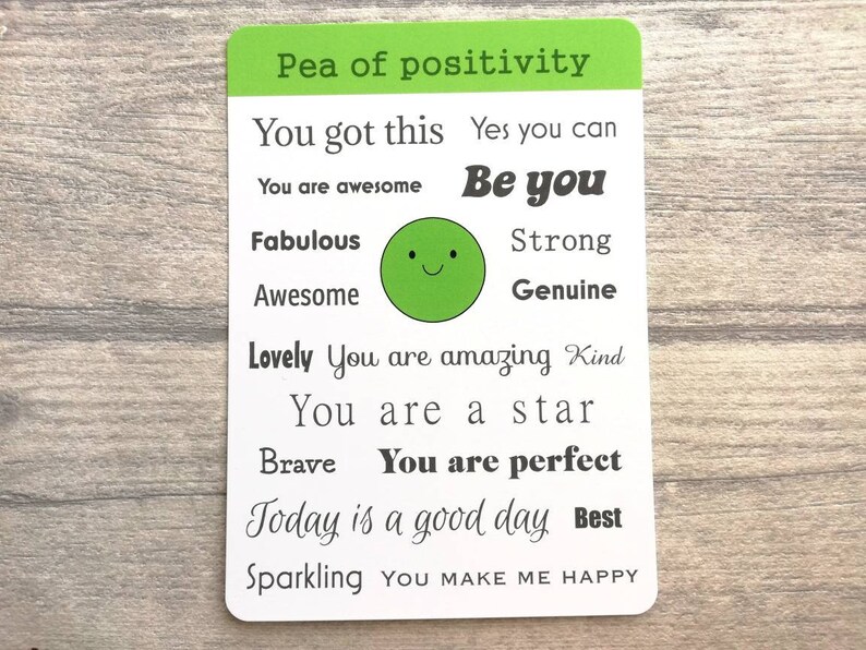 Pea of Positivity Postcard. A Happy, Caring, Positive Message for ...