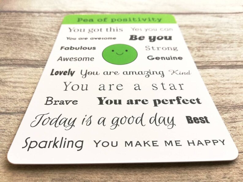 Pea of Positivity Postcard. A Happy Caring Positive Message - Etsy