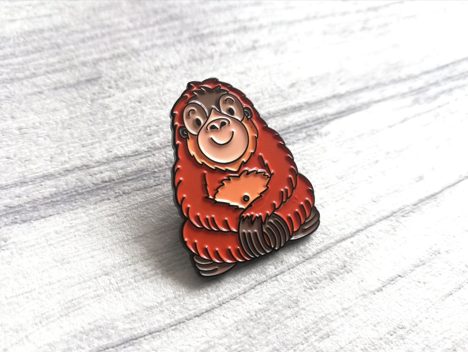 Orangutan Enamel Pin - Mini Cute Ape Badge - Etsy UK