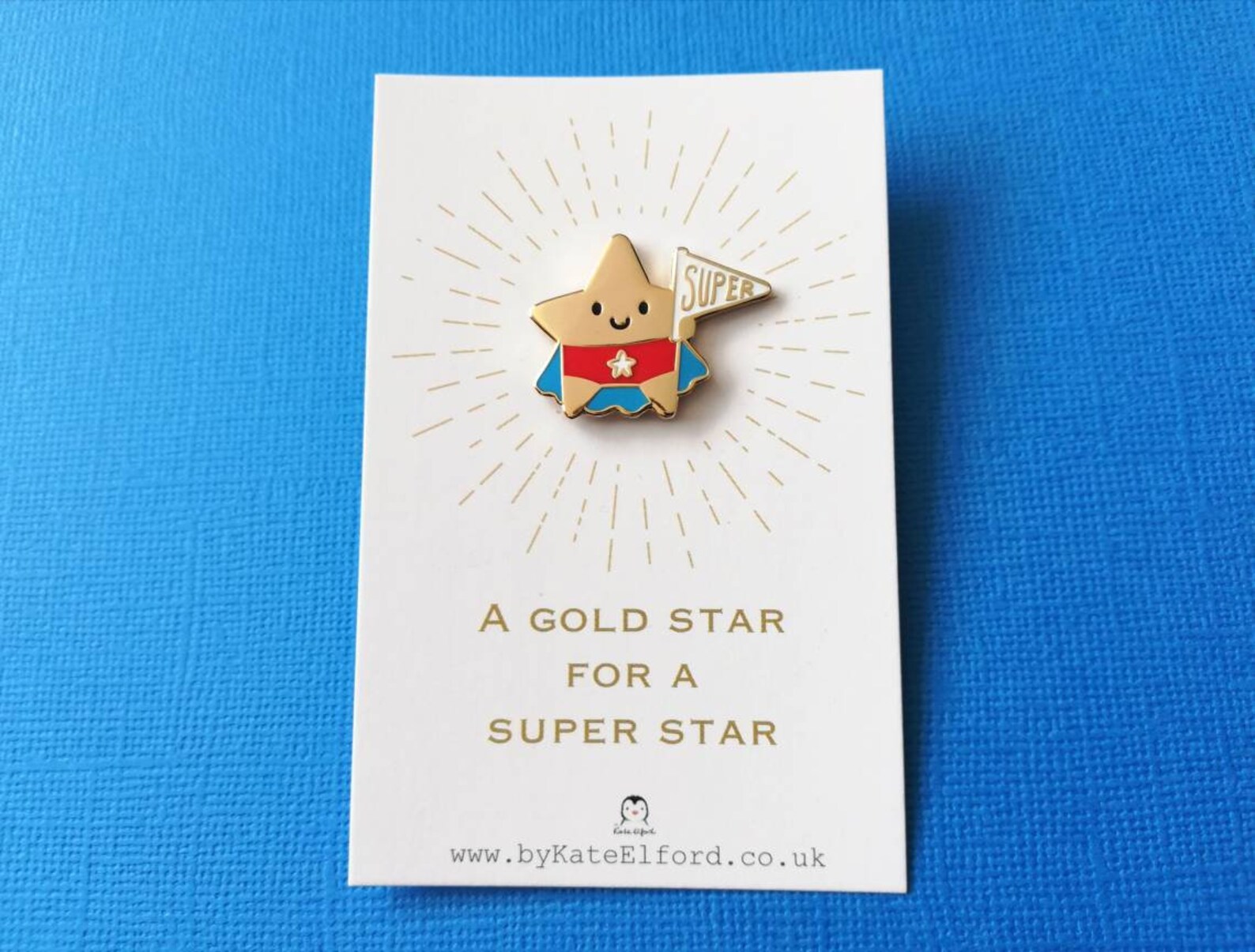 Super Star Enamel Pin Cute Gold Star Positive Enamel Brooch | Etsy UK