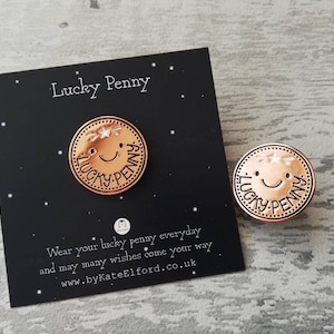 Lucky penny enamel pin good luck enamel badge enamel brooch | Etsy