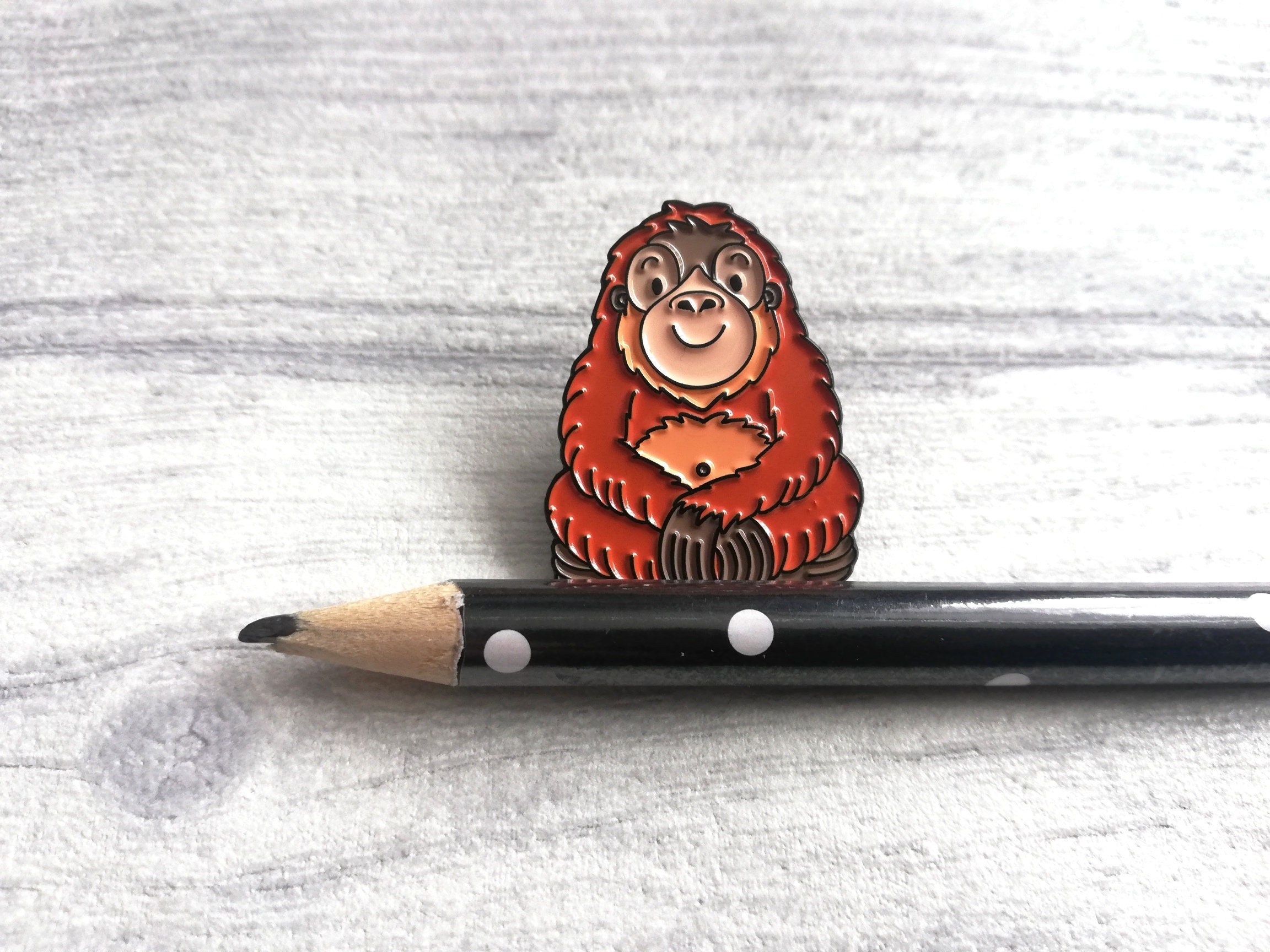 Orangutan Enamel Pin - Mini Cute Ape Badge - Etsy UK