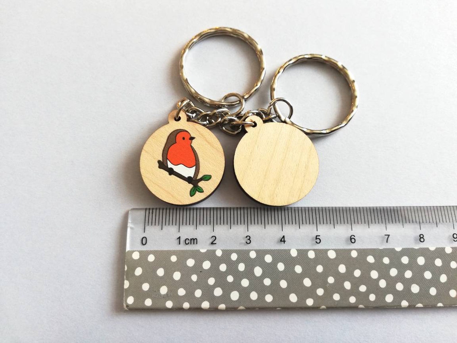 Little Robin Keyring Small Wooden Key Chain Memory Robin - Etsy UK