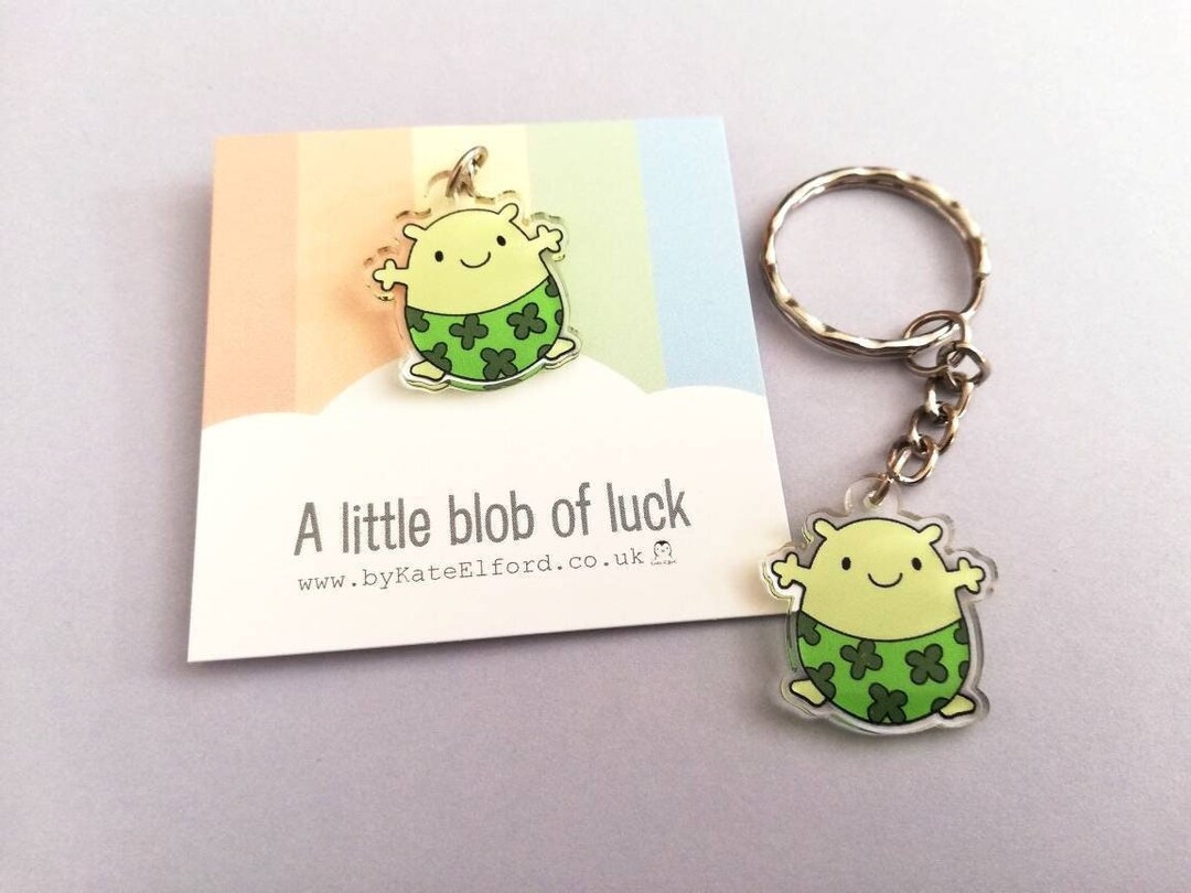 A Little Blob of Luck Keyring Mini Good Luck Key Fob Four - Etsy UK