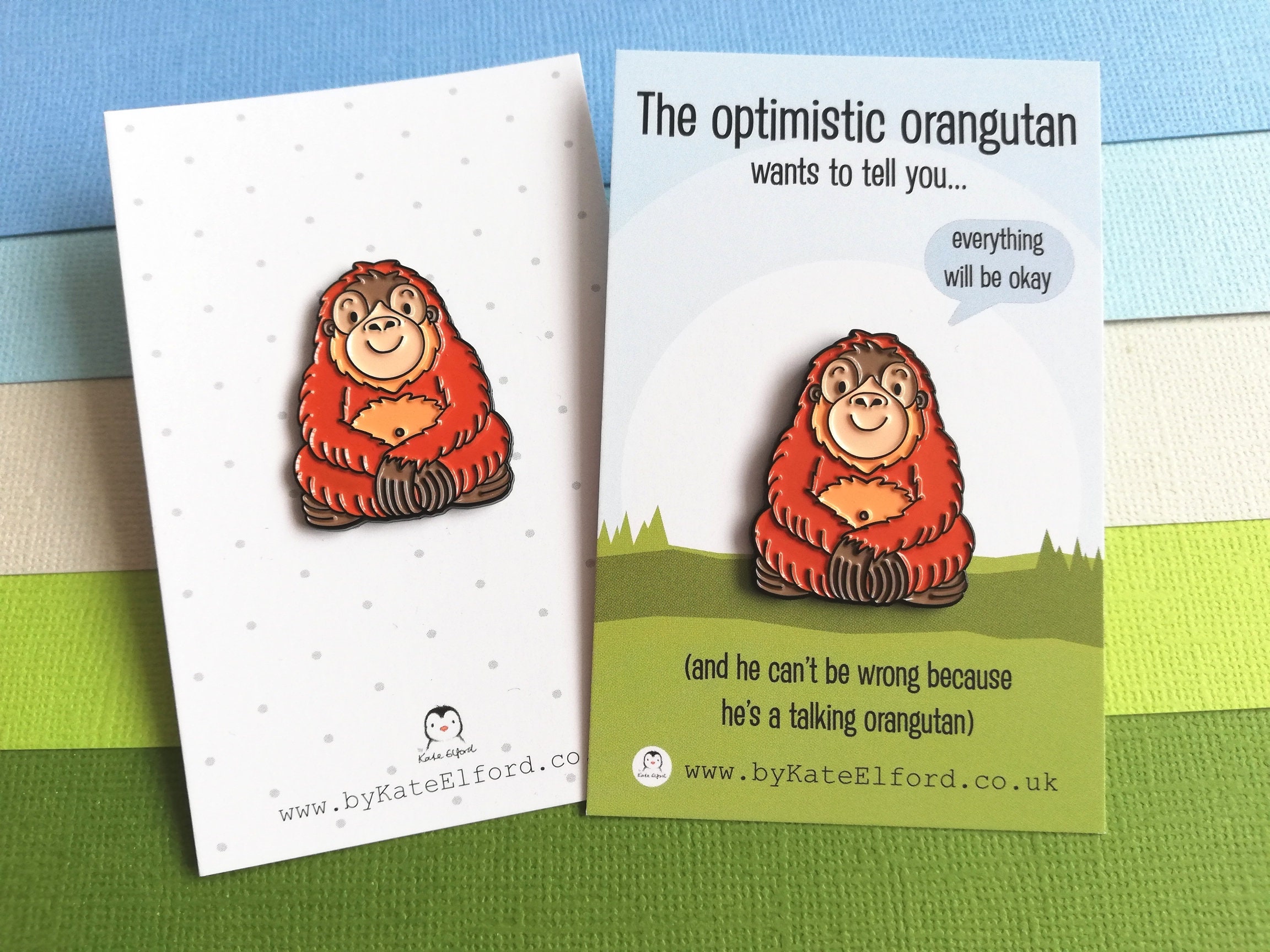 Orangutan Enamel Pin - Mini Cute Ape Badge - Etsy UK