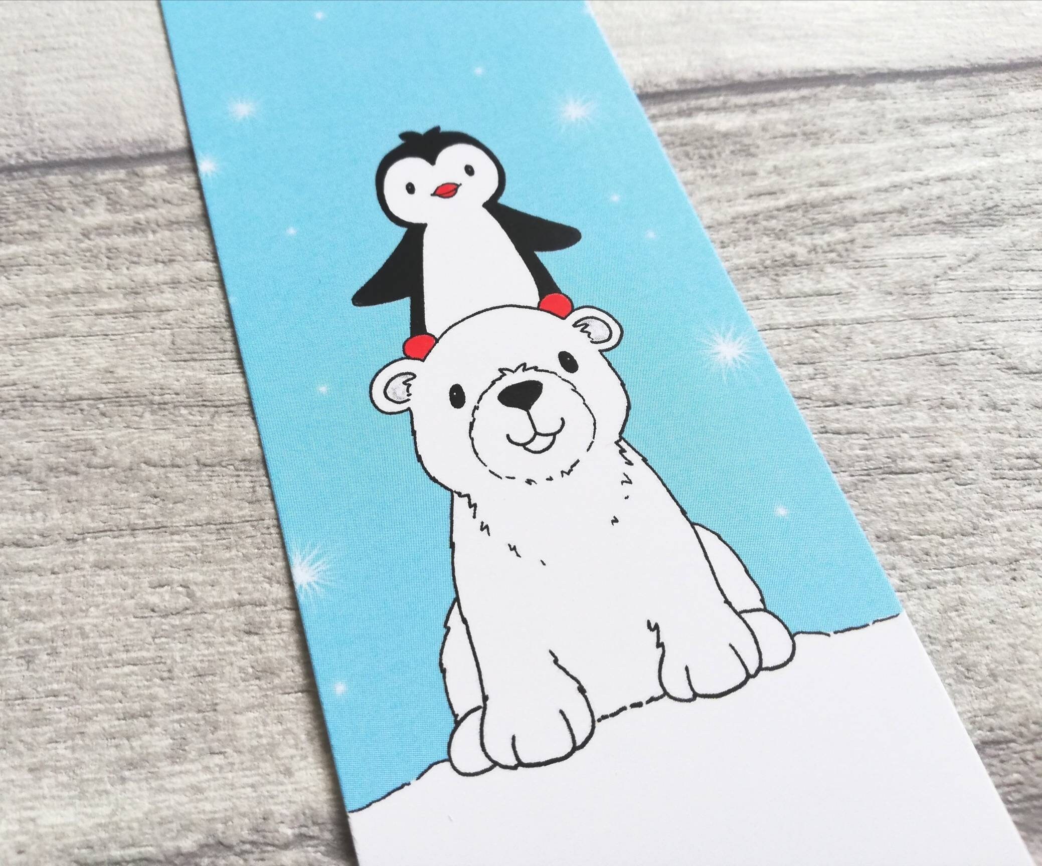 Penguin and Polar Bear Bookmark Penguin Page Marker Polar - Etsy UK